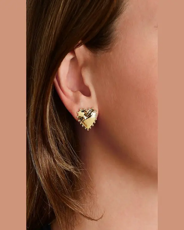 ANABEL ARAM JEWELRY Heart Stud Earrings