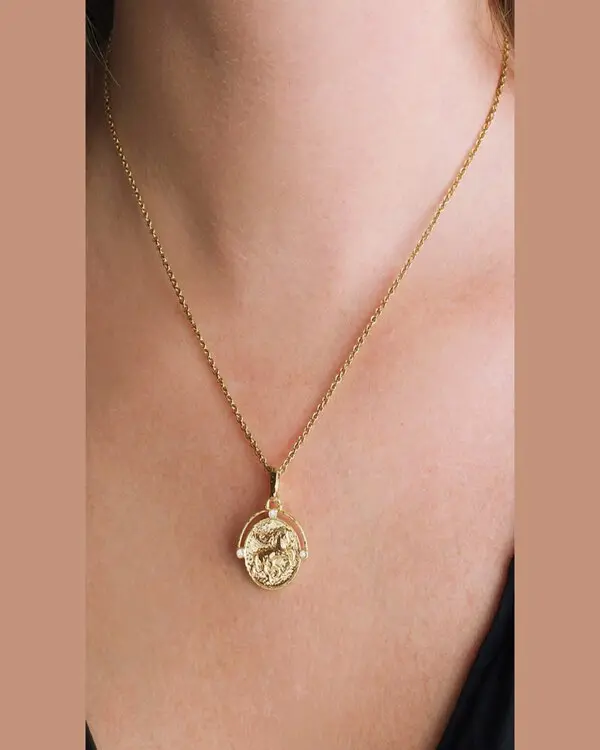 ANABEL ARAM JEWELRY Pegasus Coin Pendant Necklace