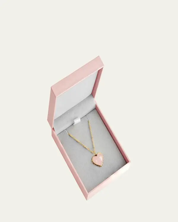 ANABEL ARAM JEWELRY Heart Stone Pendant Necklace - Rose Quartz