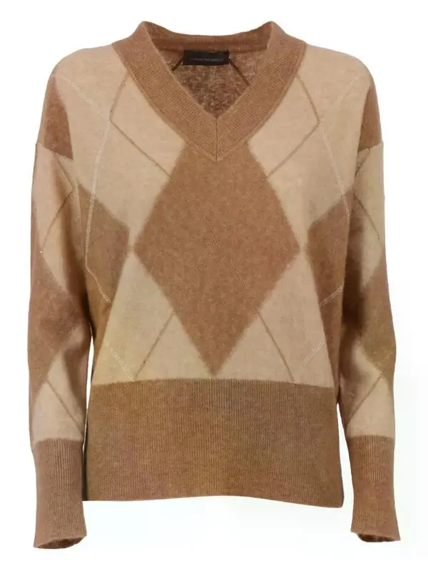 Lorena Antoniazzi Diamond-pattern V-neck Sweater