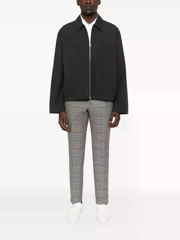 Karl Lagerfeld Checked Flat-front Trousers