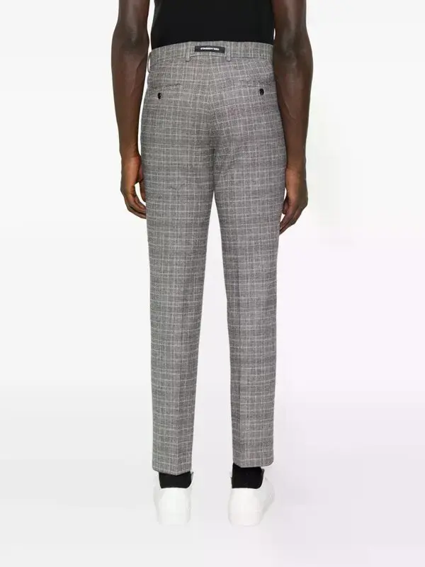 Karl Lagerfeld Checked Flat-front Trousers