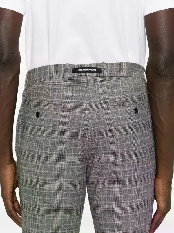 Karl Lagerfeld Checked Flat-front Trousers
