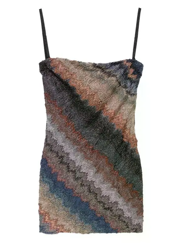 Missoni Zigzag Strapless Mini Dress - Brown