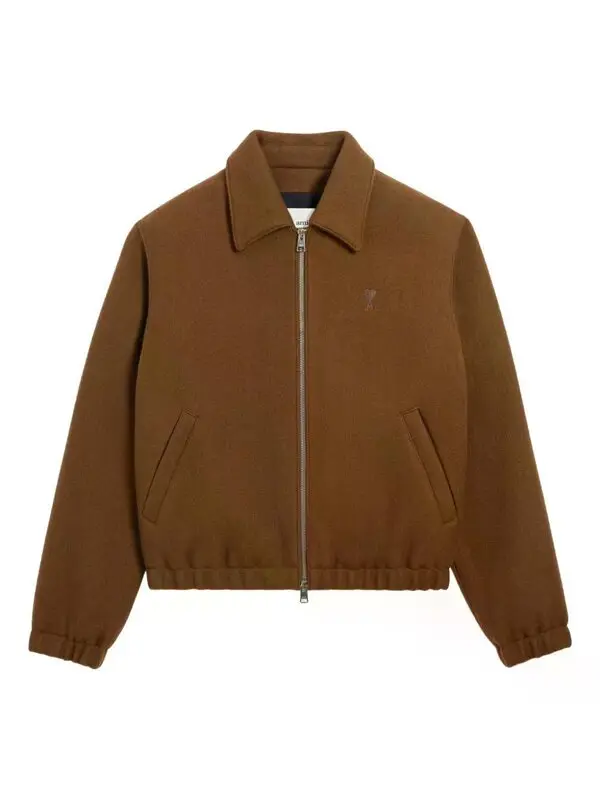 AMI Paris De Coeur Wool Zipped Jacket