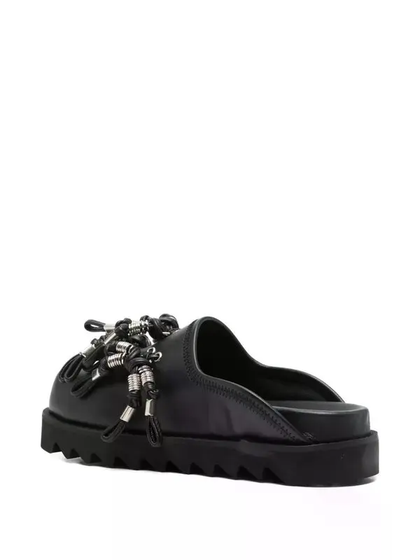 Toga Tassel Embellished Leather Mules - Black