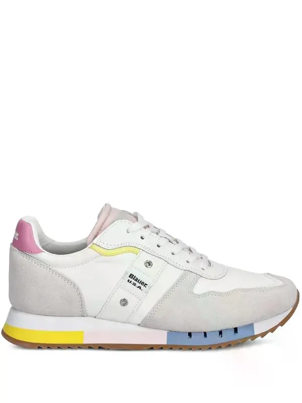 BLAUER. Leather And Suede Panel Sneakers