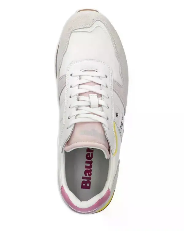 BLAUER. Leather And Suede Panel Sneakers