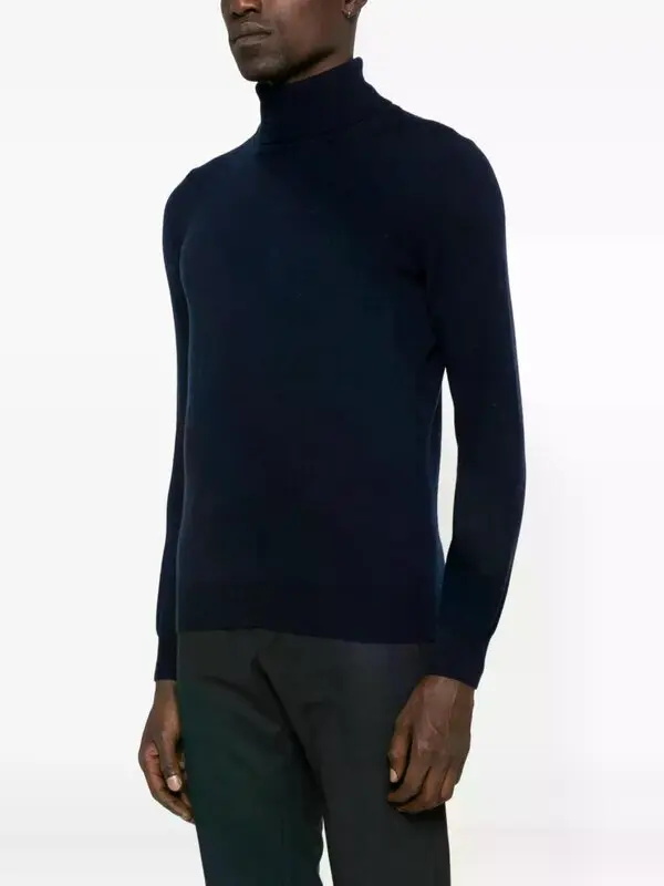 KANGRA Long-sleeve Turtleneck Sweater - Blue