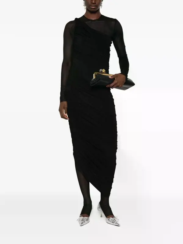 Norma Kamali Draped Long-sleeved Midi Dress