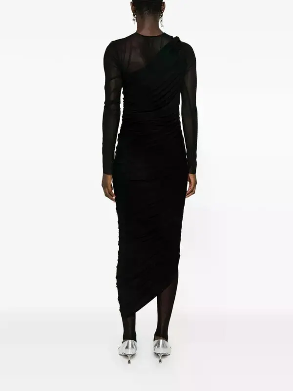 Norma Kamali Draped Long-sleeved Midi Dress