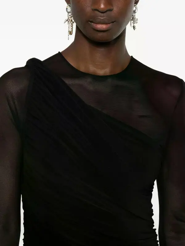 Norma Kamali Draped Long-sleeved Midi Dress