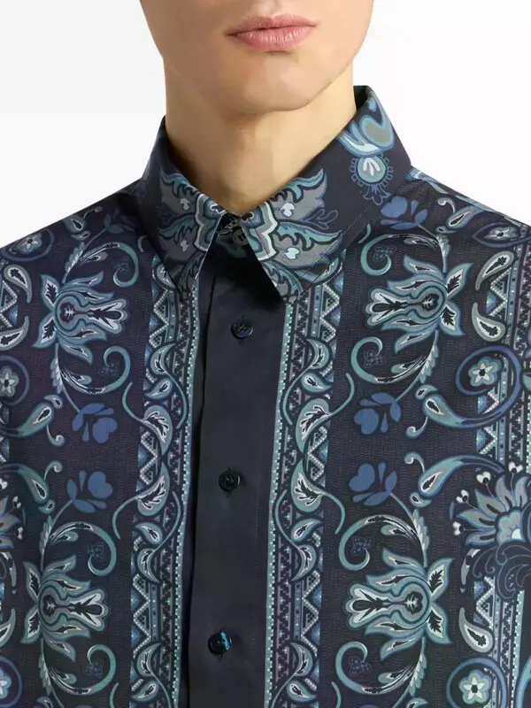 Etro Paisley-print Cotton Shirt - Blue
