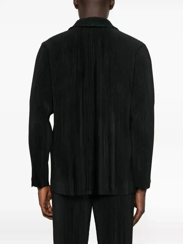 Issey Miyake Pleated Button Blazer - Black