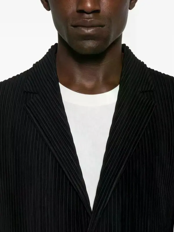Issey Miyake Pleated Button Blazer - Black