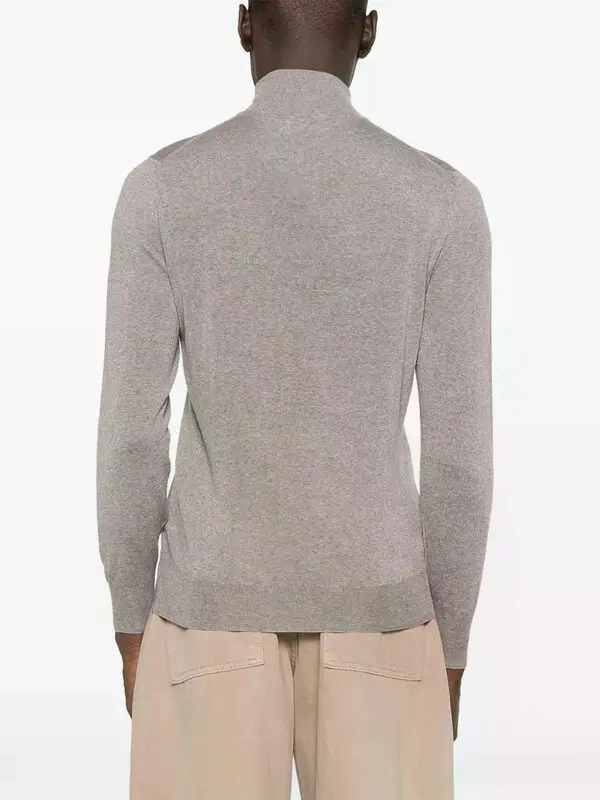 Canali High-neck Zip-up Sweater - Neutrals