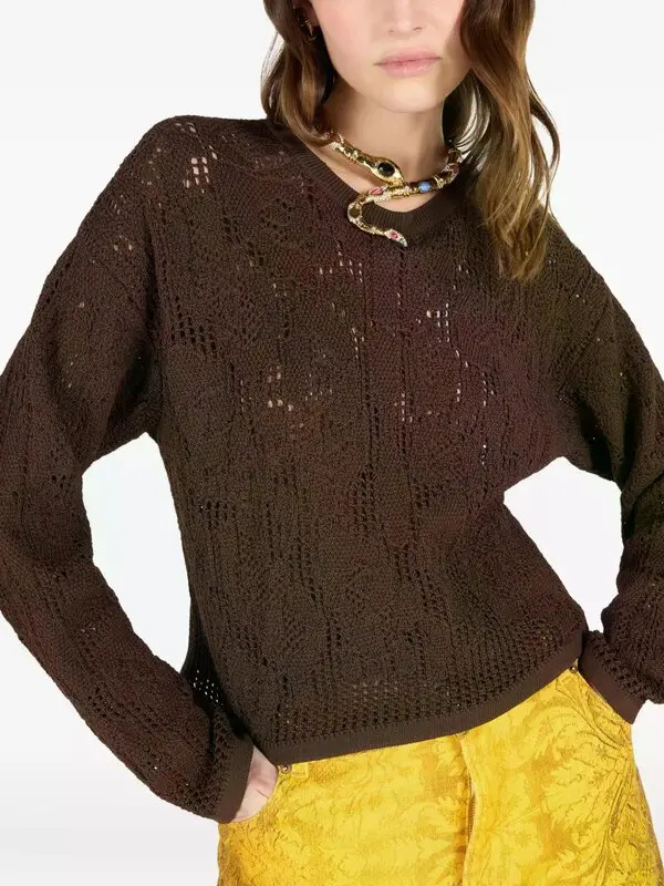 Roberto Cavalli Crochet-effect Patterned Sweater