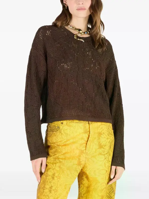Roberto Cavalli Crochet-effect Patterned Sweater