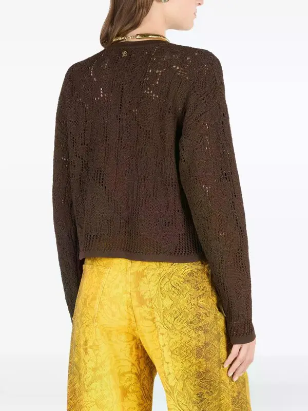 Roberto Cavalli Crochet-effect Patterned Sweater