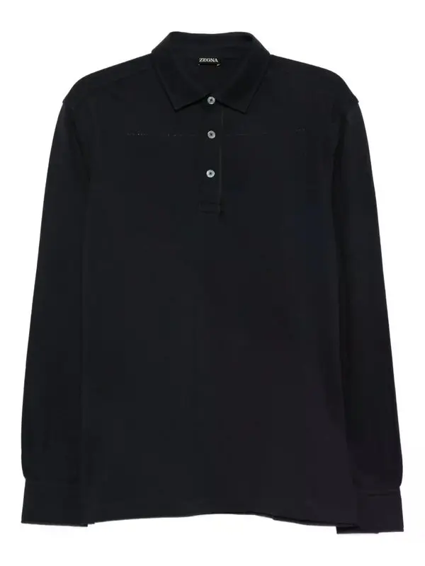 Zegna Long-sleeve Polo Shirt - Blue