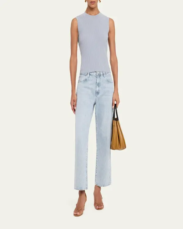 FRAME The Hang Mid-rise Straight Leg Jeans - Air