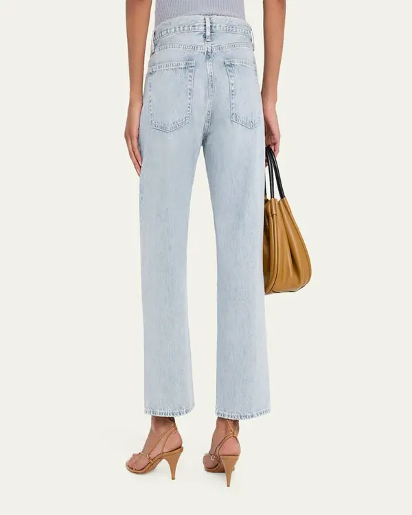 FRAME The Hang Mid-rise Straight Leg Jeans - Air