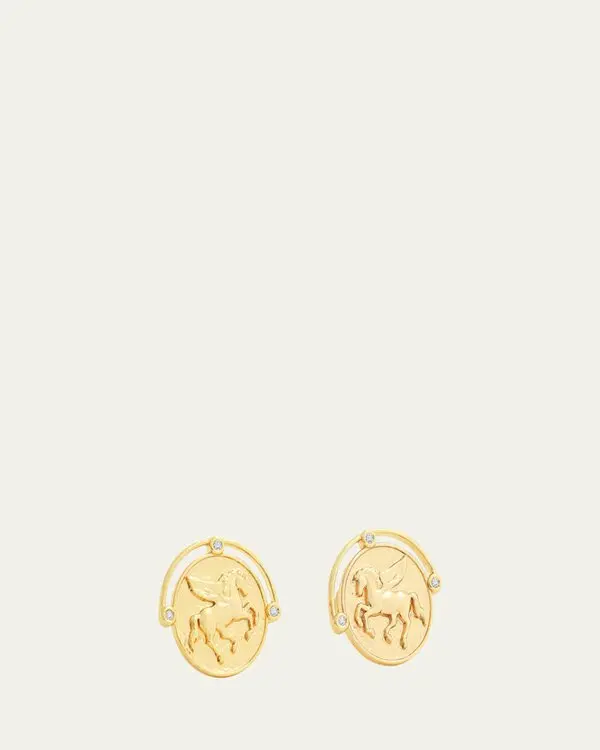 ANABEL ARAM JEWELRY Pegasus Coin Stud Earrings
