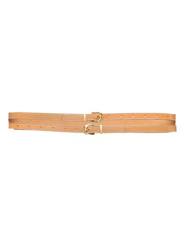 FRAME Double-strap Leather Belt - Brown