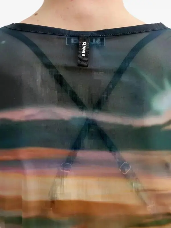 Sunnei Mesh Print Top