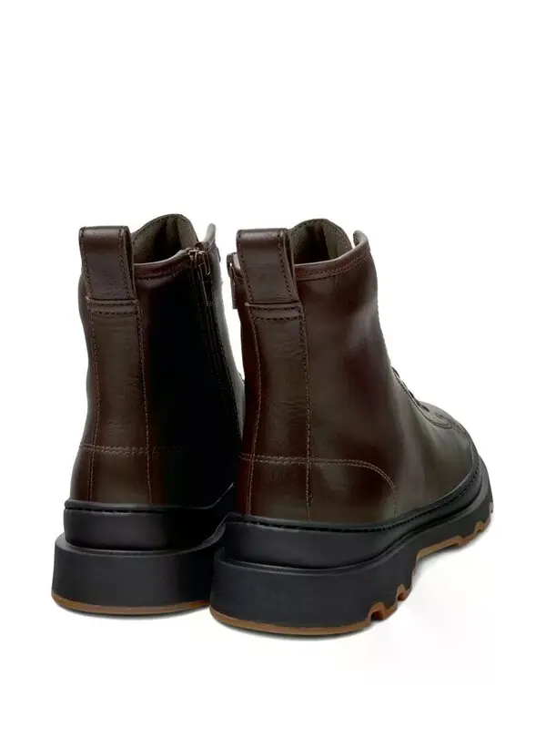 Camper Brutus Leather Combat Boots - Brown