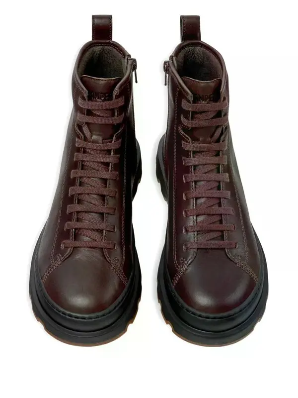 Camper Brutus Leather Combat Boots - Brown