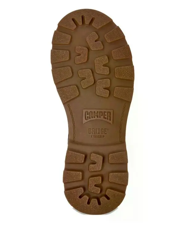 Camper Brutus Leather Combat Boots - Brown