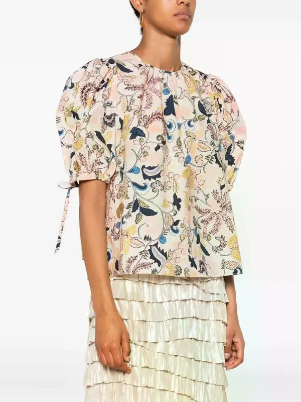 Ulla Johnson Floral-print T-shirt - Neutrals
