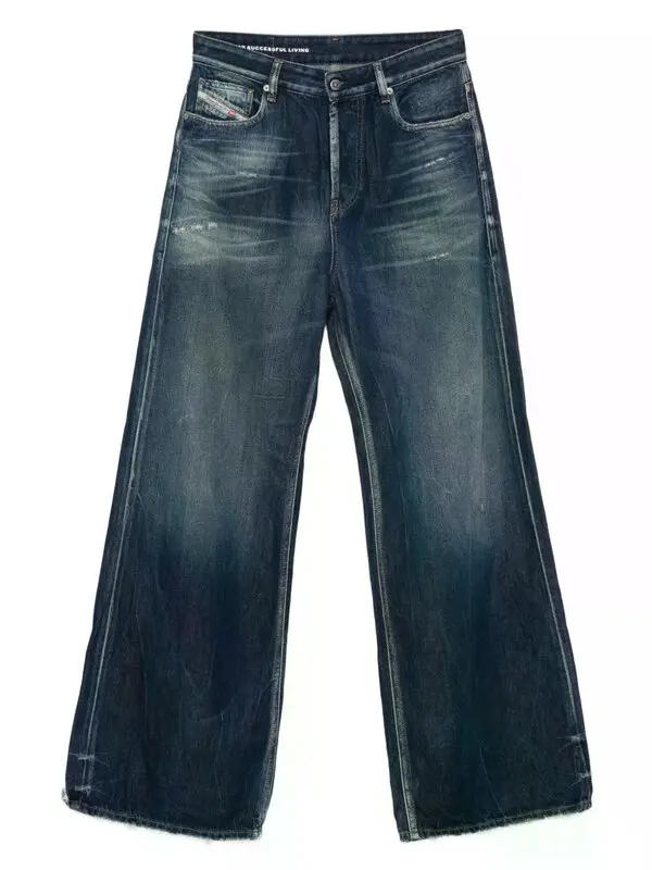 DIESEL® Frayed Wide-leg Jeans