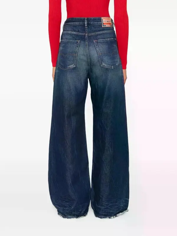 DIESEL® Frayed Wide-leg Jeans