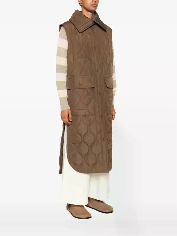 Marc O'polo Quilted Sleeveless Coat - Brown