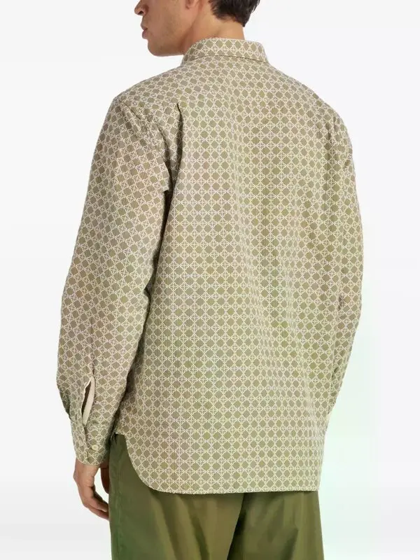 Universal Works Long-sleeve Geometric-print Shirt