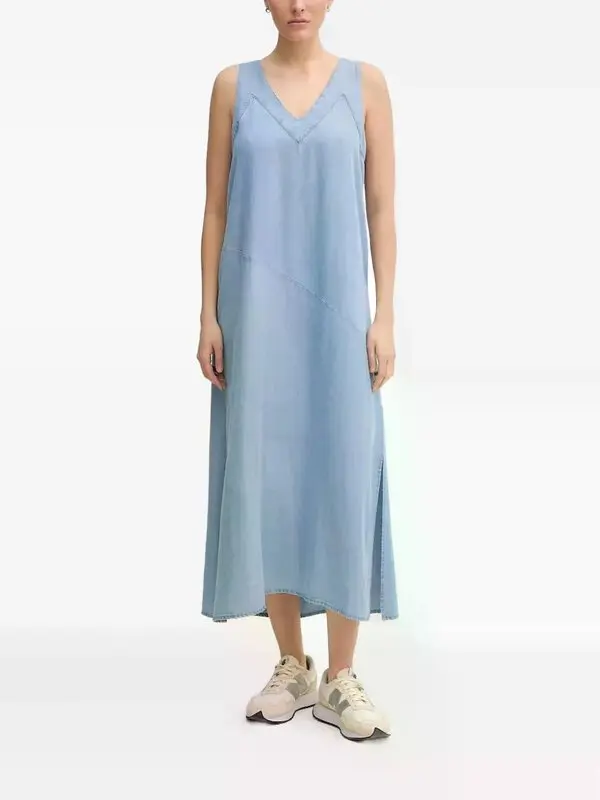 Dkny V-neck Sleeveless Midi Dress