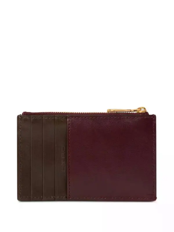 Etro Pegaso-plaque Leather Card Holder - Red