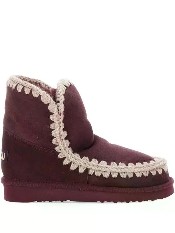 Mou Crochet-trimmed Suede Boots