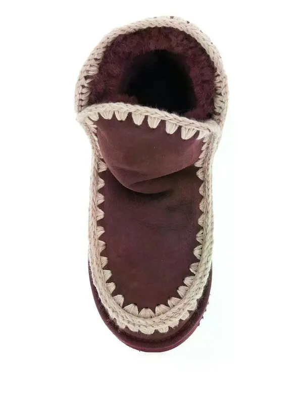 Mou Crochet-trimmed Suede Boots