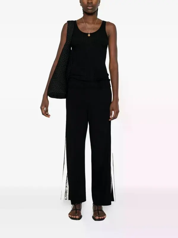 Elisabetta Franchi Wide Leg Logo Trousers