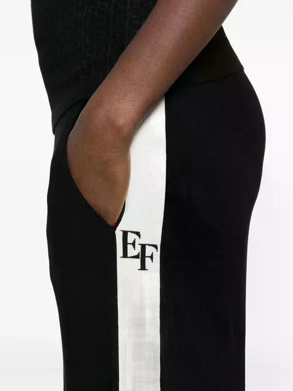 Elisabetta Franchi Wide Leg Logo Trousers