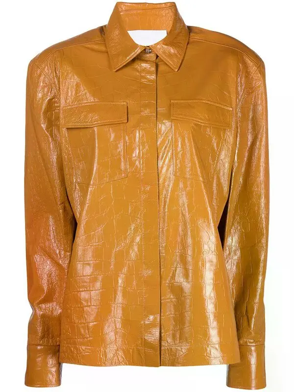 Remain Birger Christensen Oversized Leather Jacket - Brown