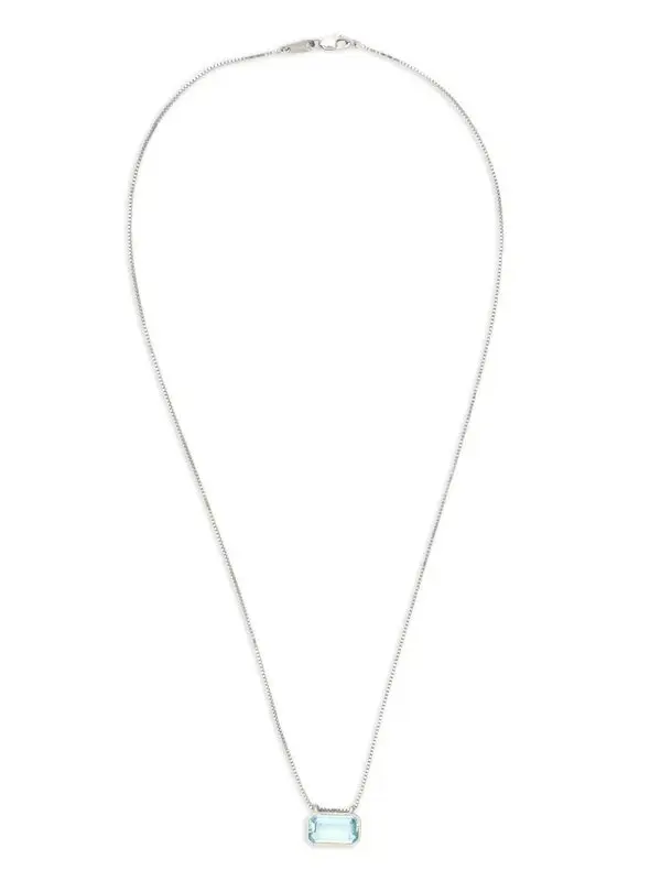 YI COLLECTION Platinum Nouveau Aquamarine Necklace - Silver