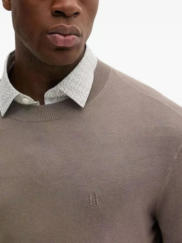 Armani Exchange Crew Neck Embroidered Logo Sweater