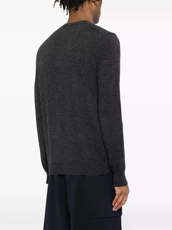 Play Comme Des Garcon Heart-patch Wool Cardigan - Grey