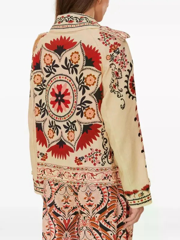 Farm Rio Mandala Floral-print Belted Blazer