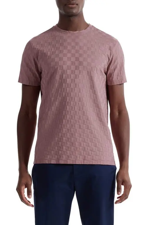 Bugatchi Geo Textured Cotton T-shirt - Wood Rose