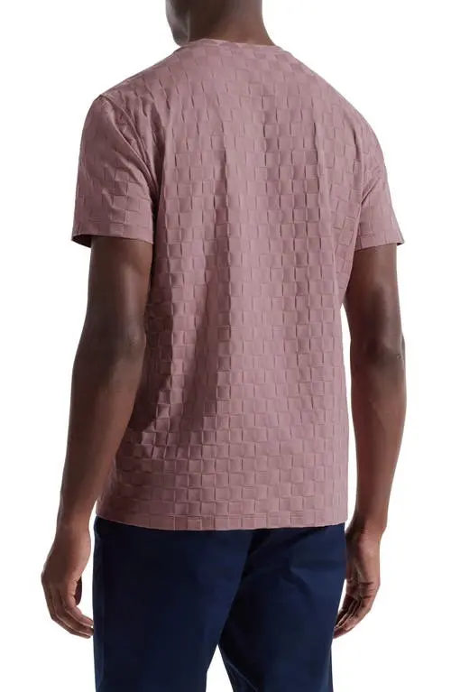 Bugatchi Geo Textured Cotton T-shirt - Wood Rose